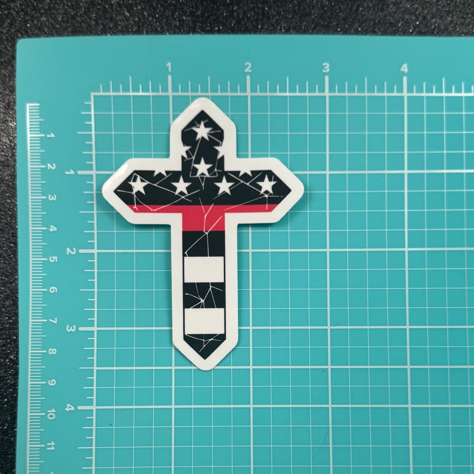 Distressed Fire Cross Sticker – Witty Whits Design Shop