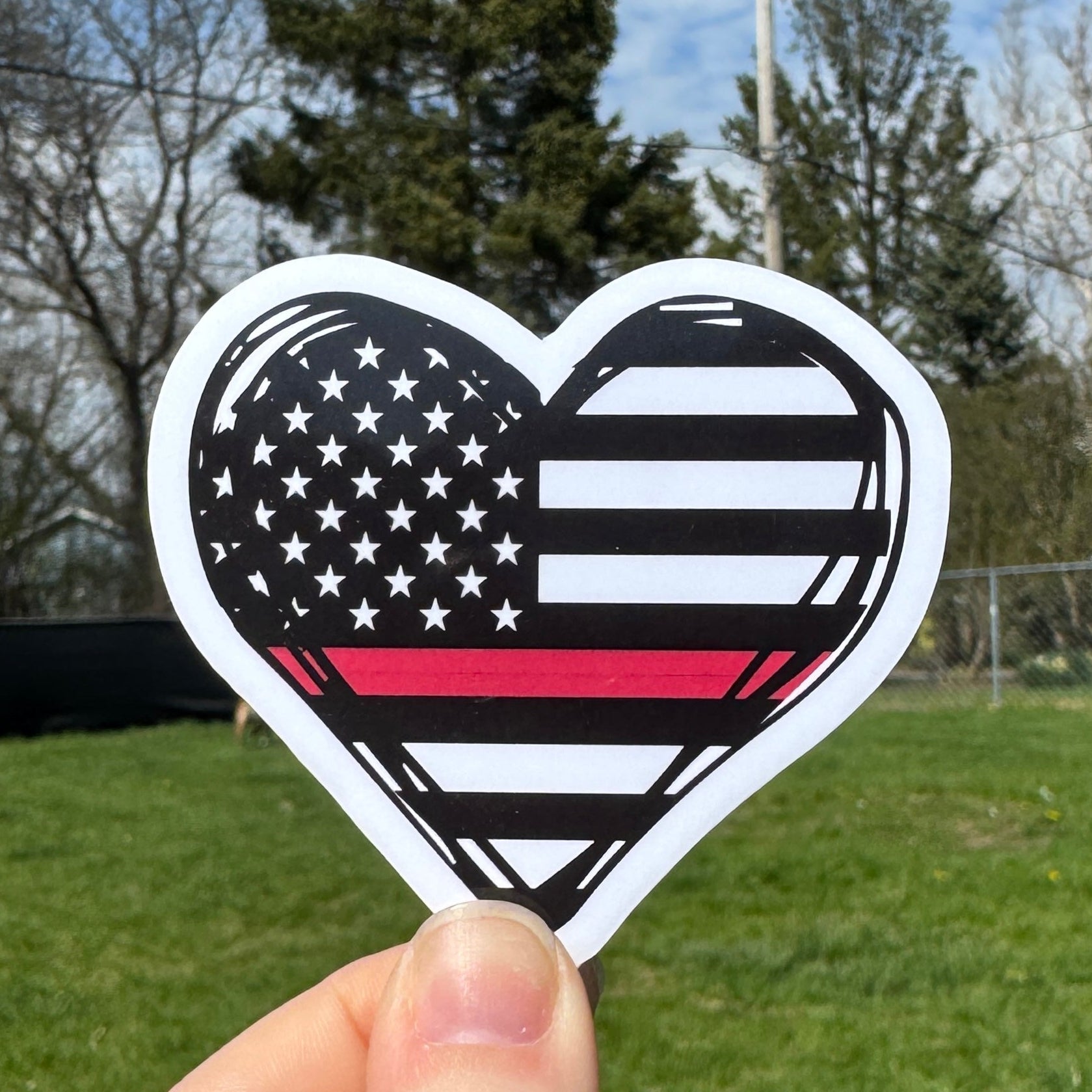 Firefighter Heart Flag Sticker – Witty Whits Design Shop LLC