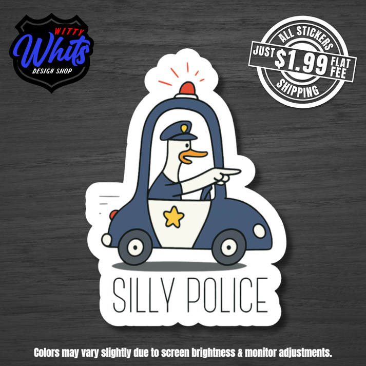 Silly Police Sticker – Witty Whits Design Shop